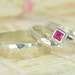 Square Ruby Engagement Ring Sterling Silver Ruby Wedding - Etsy
