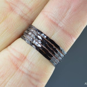 Super Thin Black Copper Stackable Ring(s), Black Ring, Skinny Ring ...