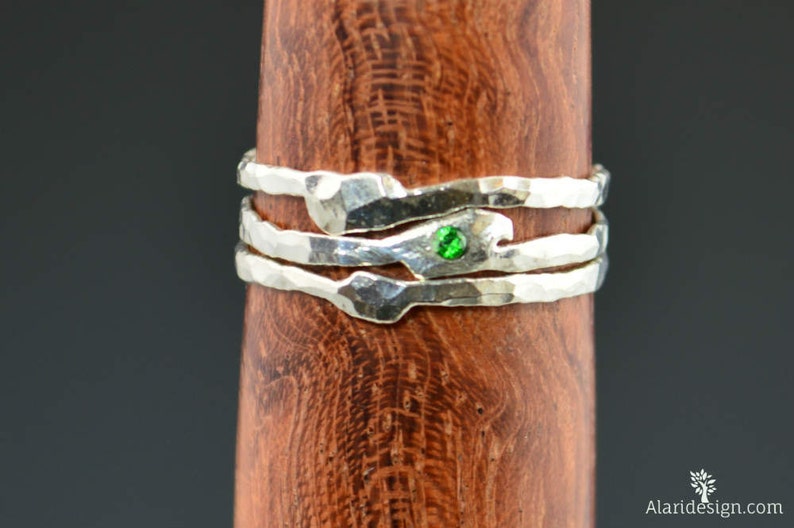 Freeform Emerald Ring May Birthstone Ring Stackable Ring - Etsy