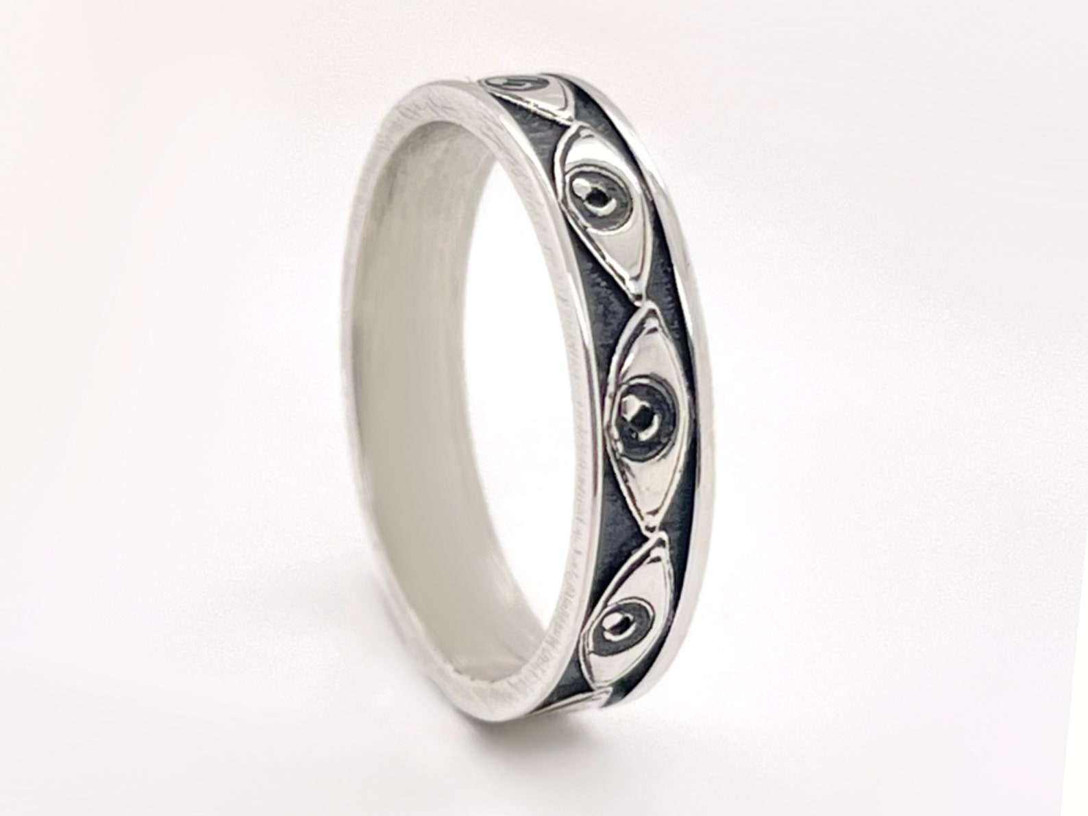 Sterling Silver Occular Ring Evil Eye Ring Weirdcore Ring - Etsy