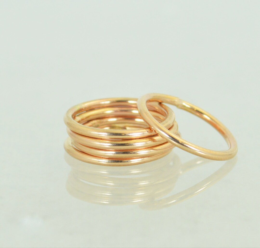 Round Classic Rose Gold Stackable Ring(s), 14k Rose Gold Filled ...
