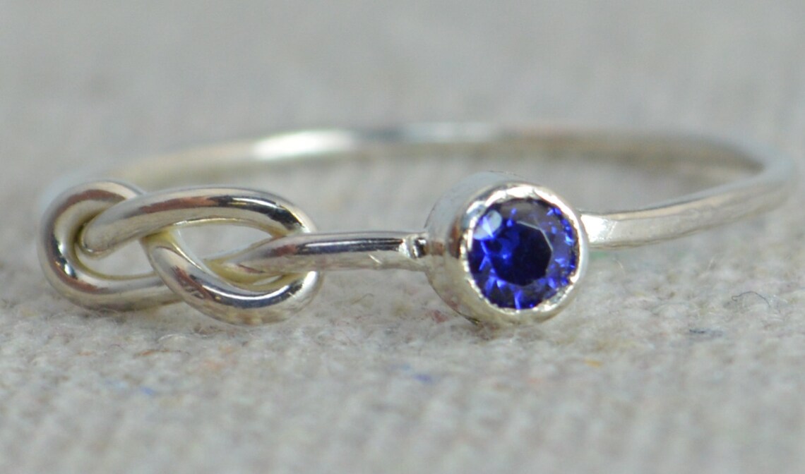 Sapphire Infinity Ring Sterling Silver Stackable Rings - Etsy