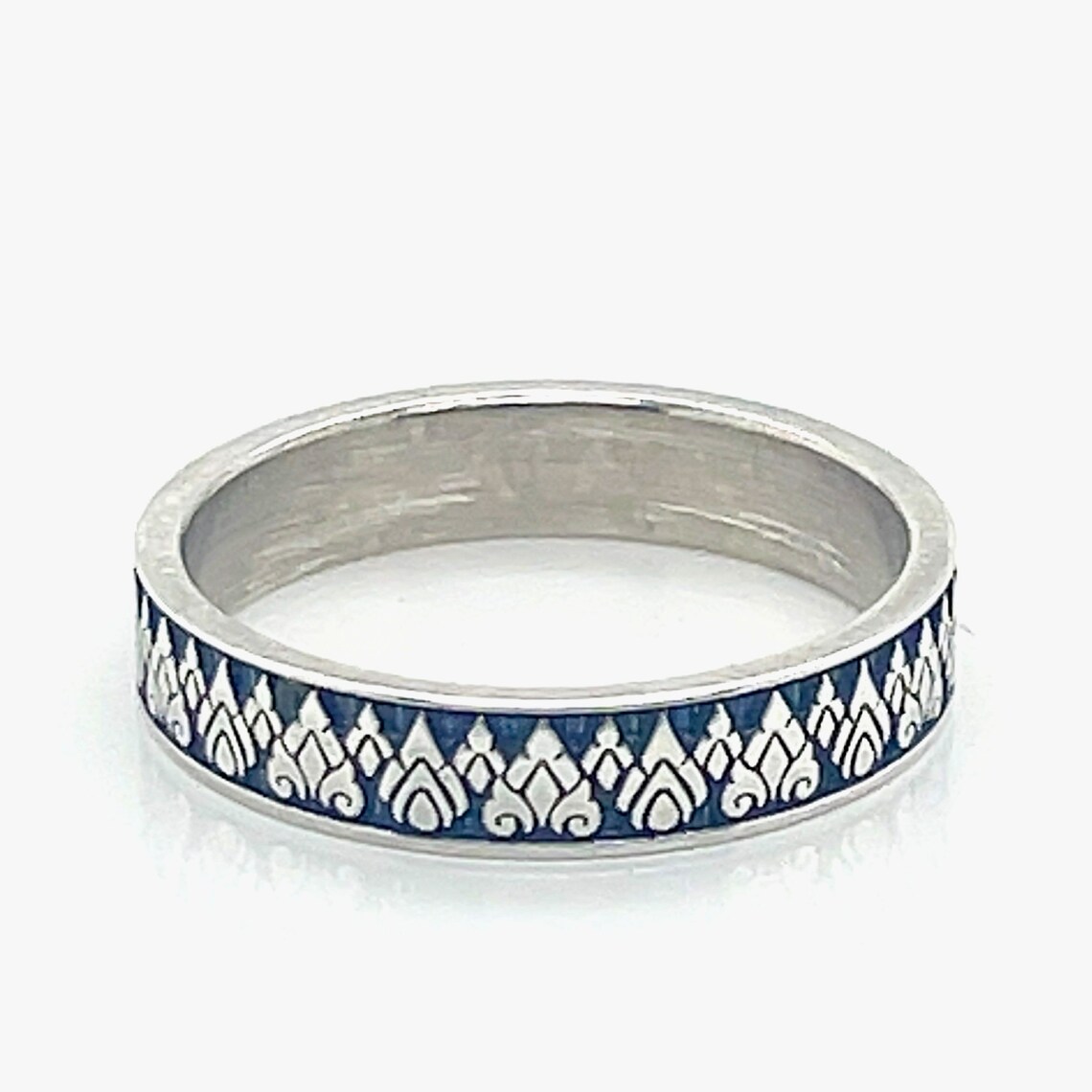 Thai Buddhist Temples Ring in Solid White Gold 10k 14k 18k - Etsy
