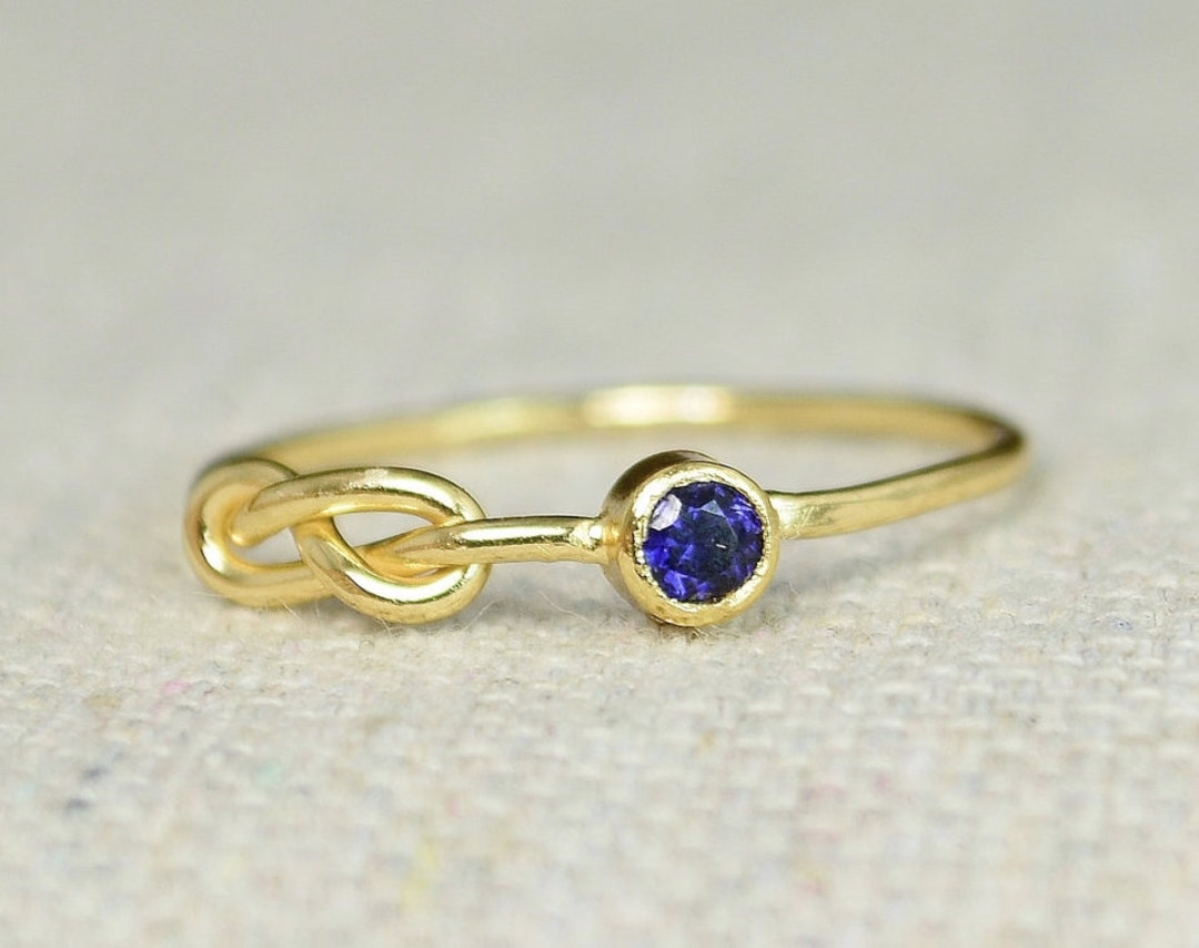 Sapphire Infinity Ring, Gold Filled Ring, Stackable Rings, Mother's ...