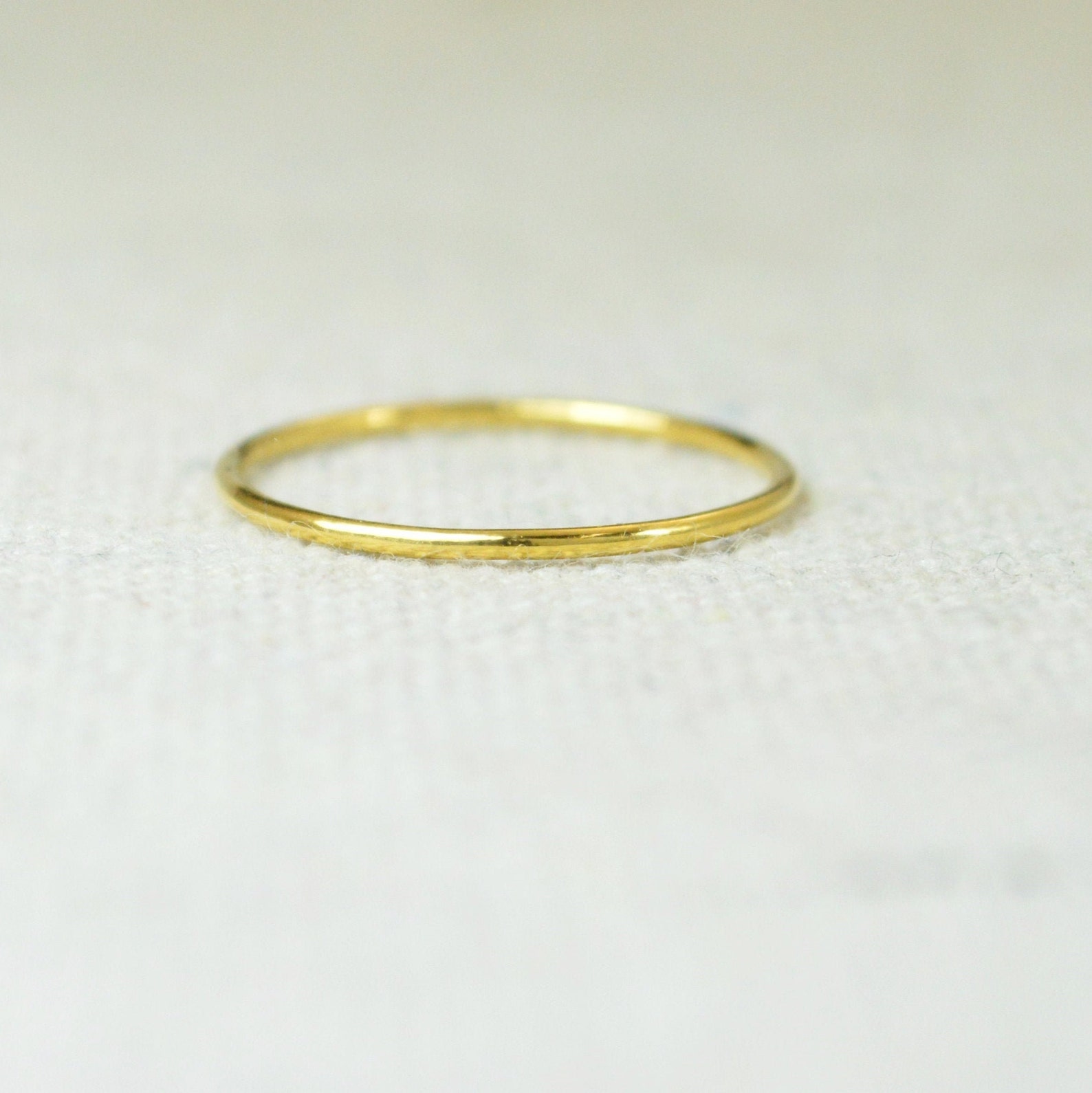 22k Solid Yellow Gold Round Ring Thin Round 22k Gold Ring - Etsy