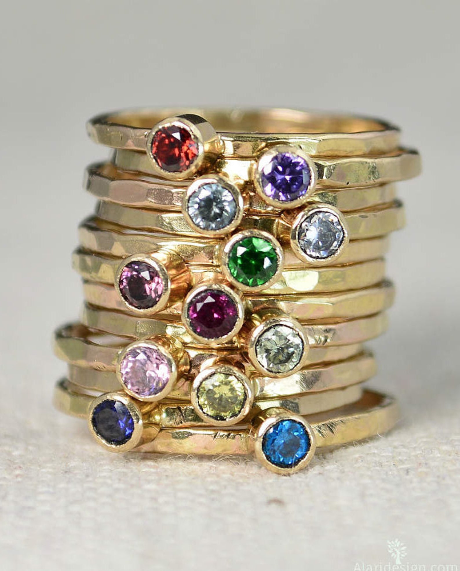 Classic 14k Gold Filled Birthstone Rings Gold Solitaire - Etsy
