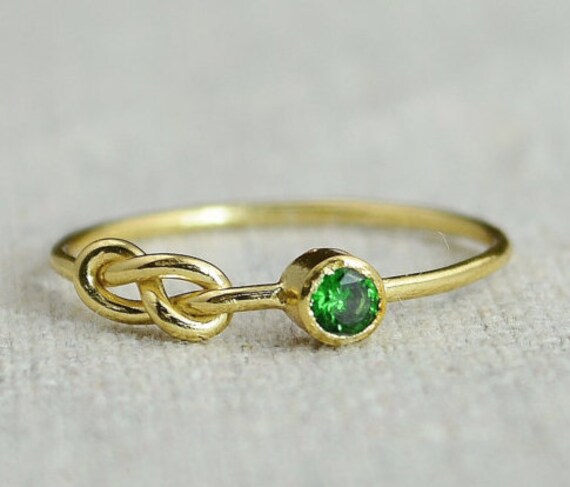 Emerald Infinity Ring Gold Filled Ring Stackable Rings | Etsy