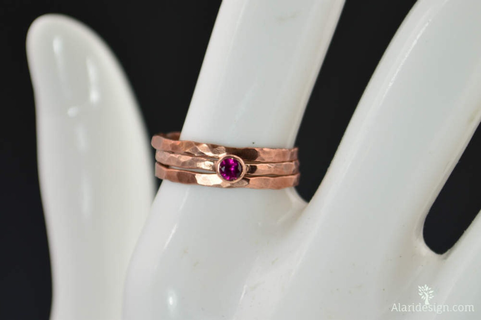 Copper Ruby Ring Classic Size Stackable Rings Ruby - Etsy