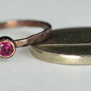 Bronze Copper Ruby Ring, Classic Size, Stackable Rings, Mother's Ring ...