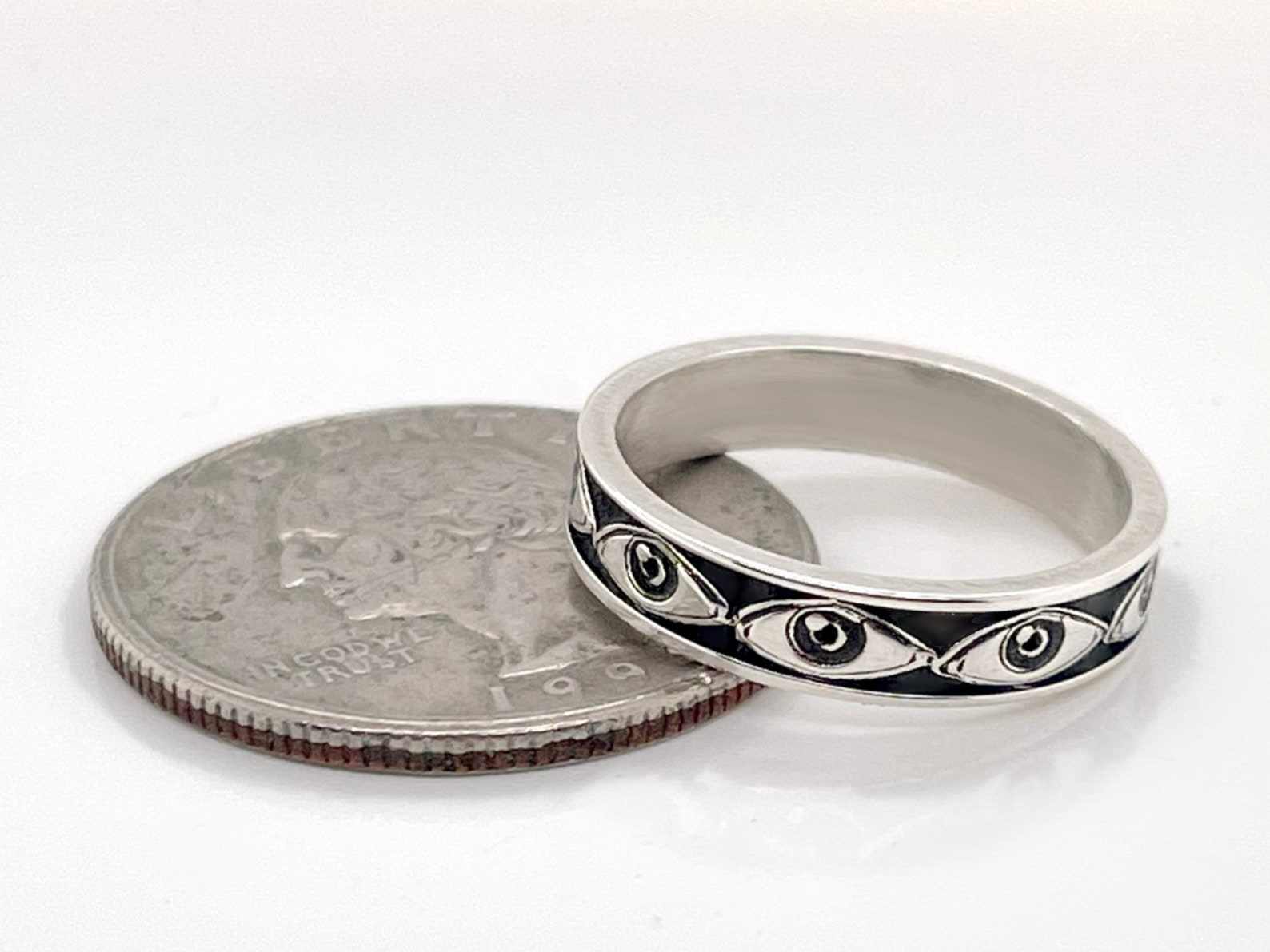 Sterling Silver Occular Ring Evil Eye Ring Weirdcore Ring - Etsy