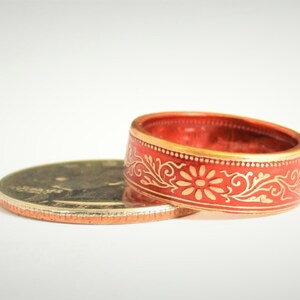 Coin Ring, Red Ring, Japanese Ring, Bronze Ring, Japanese Coin ...