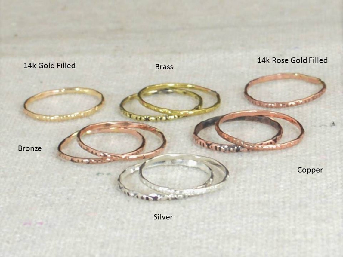 Thin Boho Stacking Rings Rustic Rings Dainty Rings Mixed | Etsy