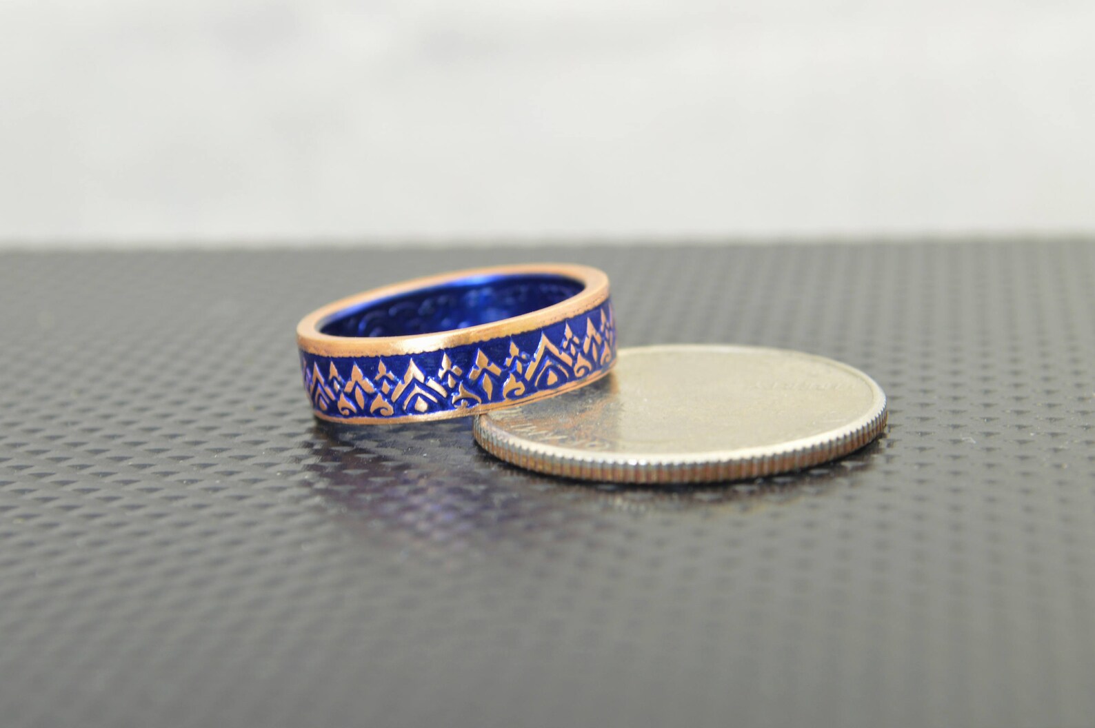 Thailand Coin Ring Blue Coin Ring Blue Ring Crown Ring | Etsy