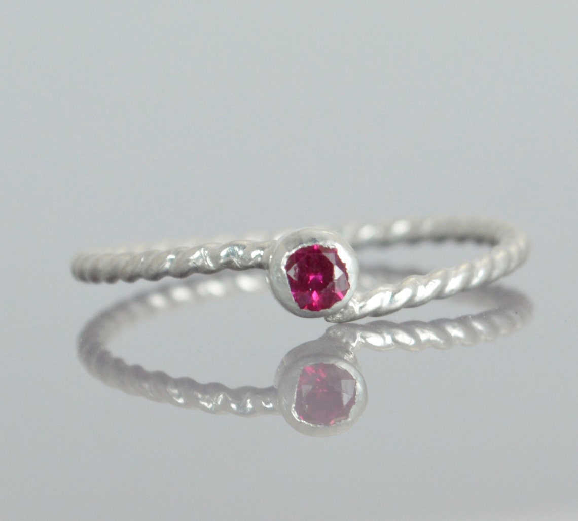 Wave Ring Silver Wave Ring Ruby Mothers Ring Ruby - Etsy