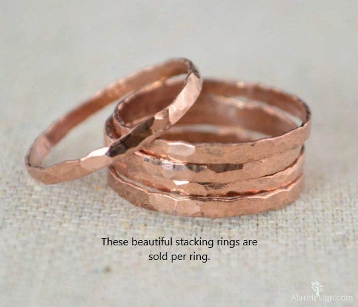 Thick Stackable Copper Rings Copper Rings Stackable Rings - Etsy