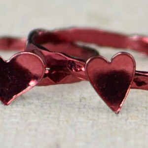 Tiny Red Heart Ring, Sterling Silver, Valentines Ring, Personalized ...