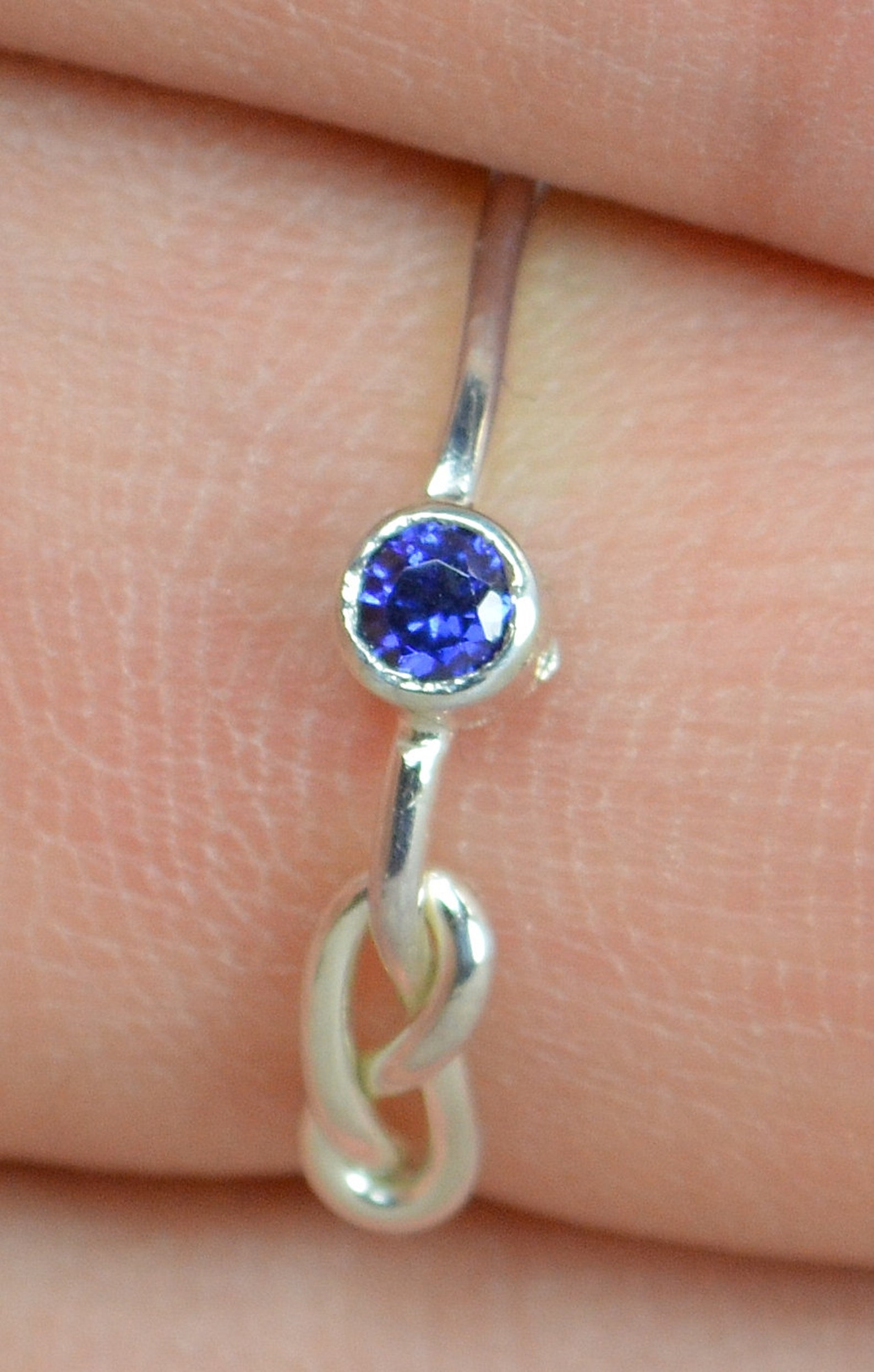 Sapphire Infinity Ring Sterling Silver Stackable Rings - Etsy