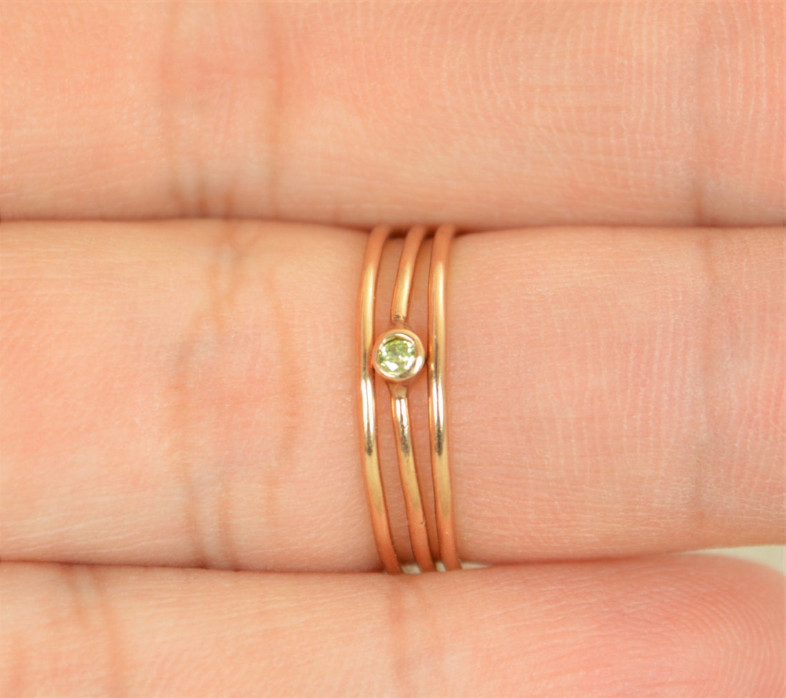 Tiny Peridot Ring Peridot Ring Filled Rose Gold Rose Gold - Etsy