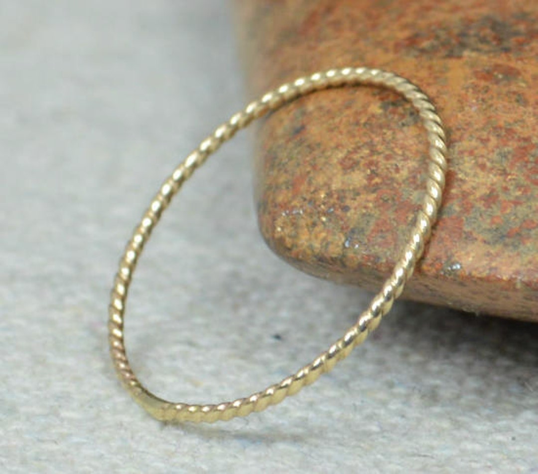 Thin Solid 14k Gold Twist Stackable Ring(s), Stacking Rings, Dainty ...