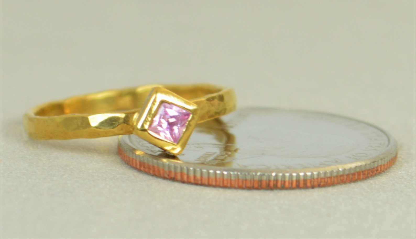 Square Pink Tourmaline Ring Tourmaline Gold Ring Octobers | Etsy