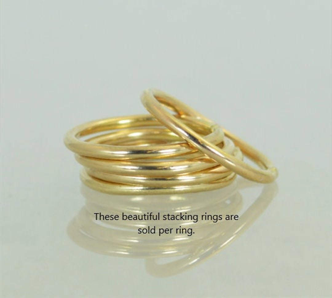 Round Classic Gold Stackable Rings, 14k Gold Filled, Gold Stacking ...