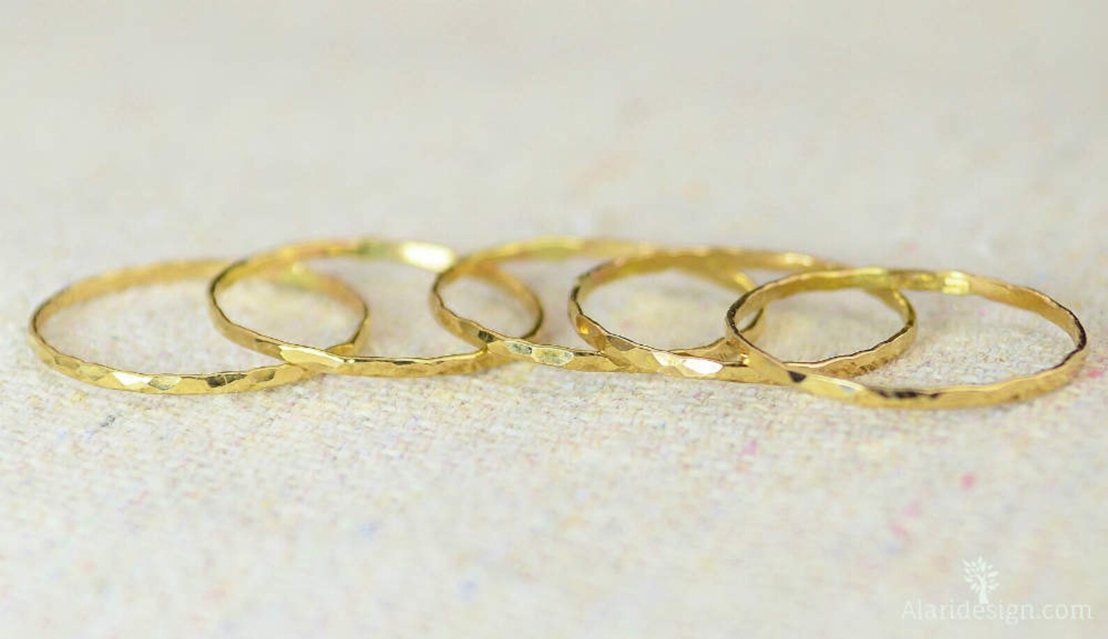 Set of 15 Super Thin 14k Gold Stackable Rings 14k Gold | Etsy