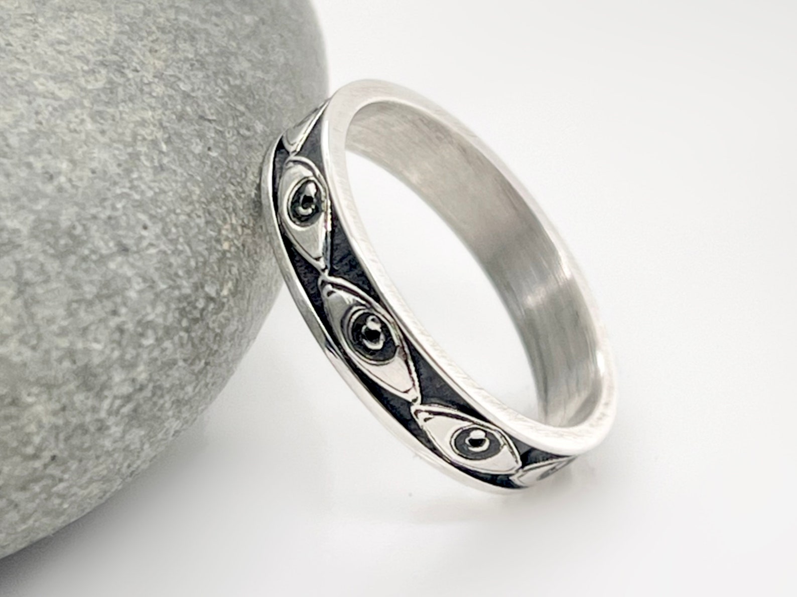 Sterling Silver Occular Ring Evil Eye Ring Weirdcore Ring - Etsy