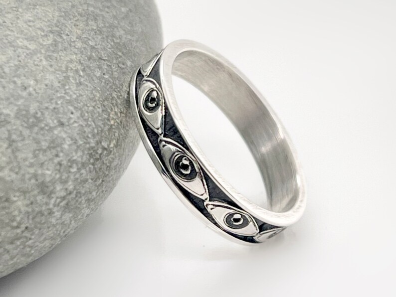 Sterling Silver Occular Ring Evil Eye Ring Weirdcore Ring - Etsy