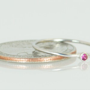 Tiny Ruby Ring, Ruby Stacking Ring, White Gold Ruby Ring, Ruby Mothers Ring, July Birthstone ...