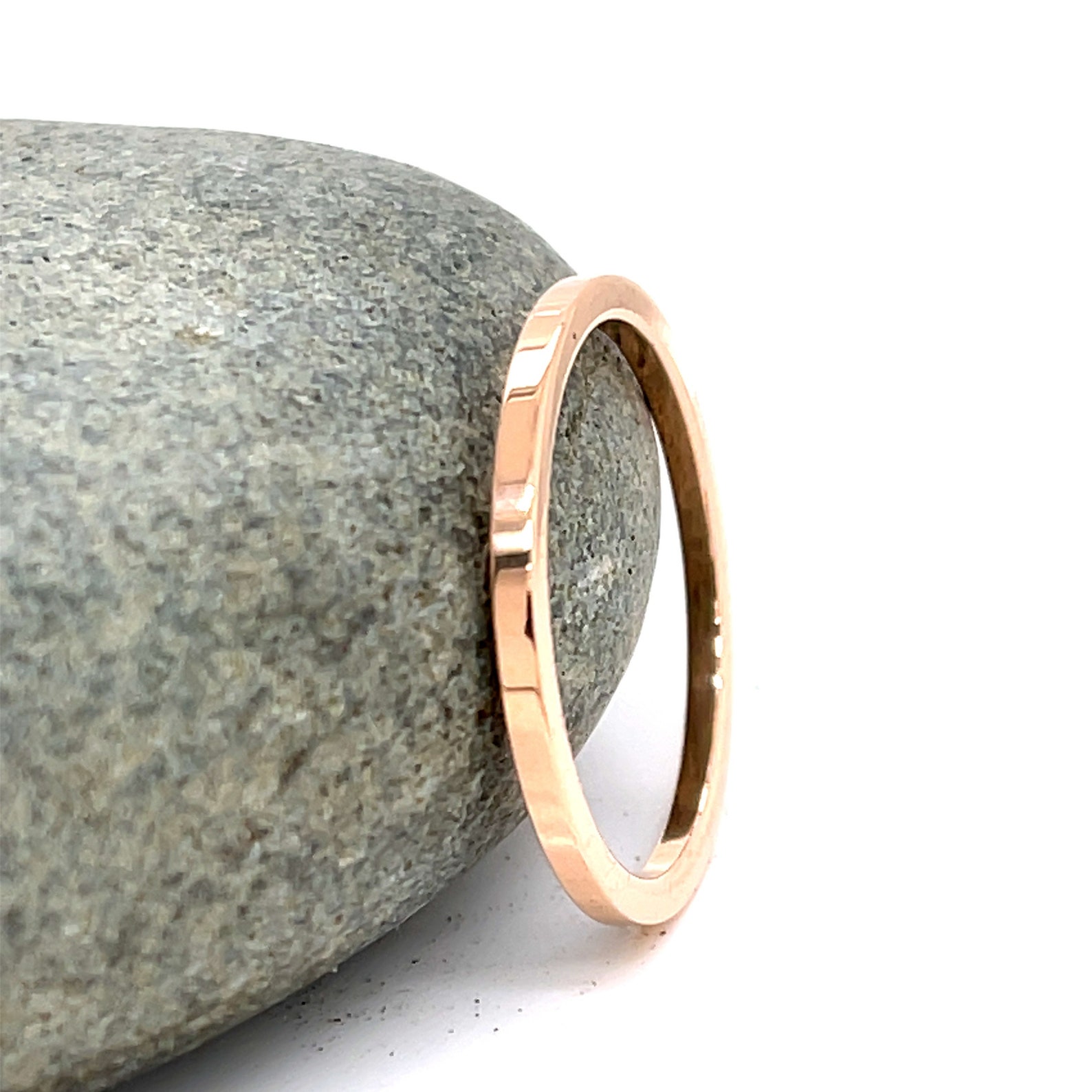 1.5mm Square Rose Gold Ring 10k 14k or 18k Solid Gold - Etsy