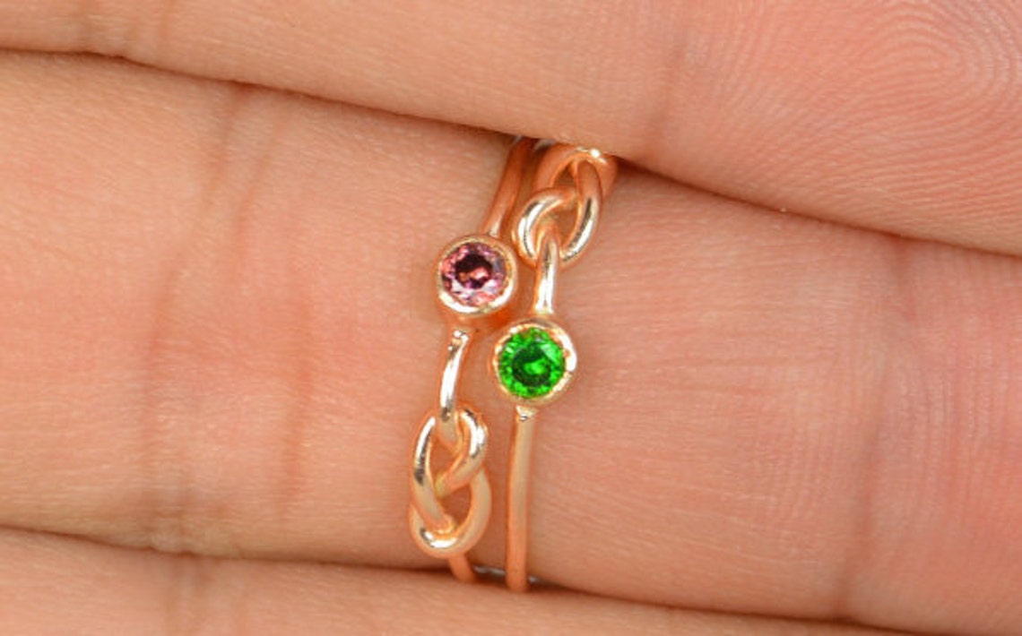 Alexandrite Infinity Ring Rose Gold Filled Ring Stackable - Etsy