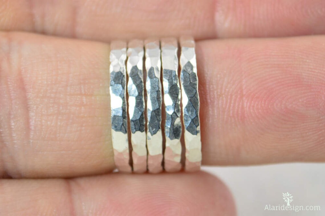 Thick Silver Stackable Rings Pure Silver Simple Silver - Etsy