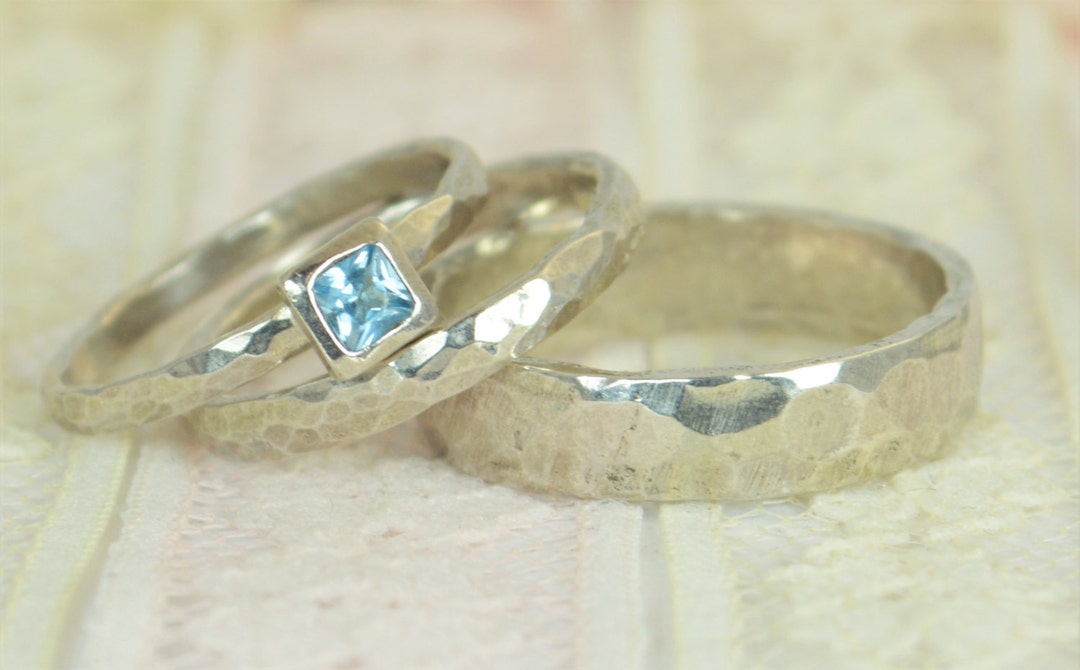 Square Aquamarine Engagement Ring, 14k White Gold, Aquamarine Wedding ...