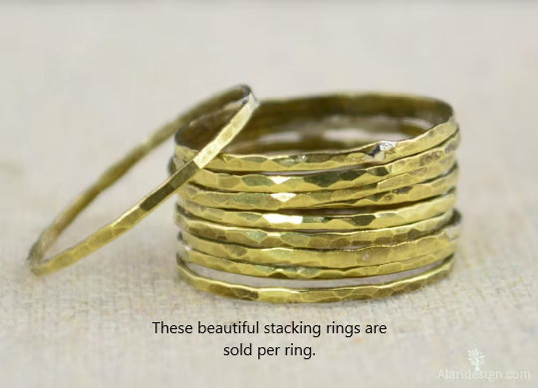 Super Thin Brass Stacking Ring(s),brass Rings,brass Ring, Brass ...