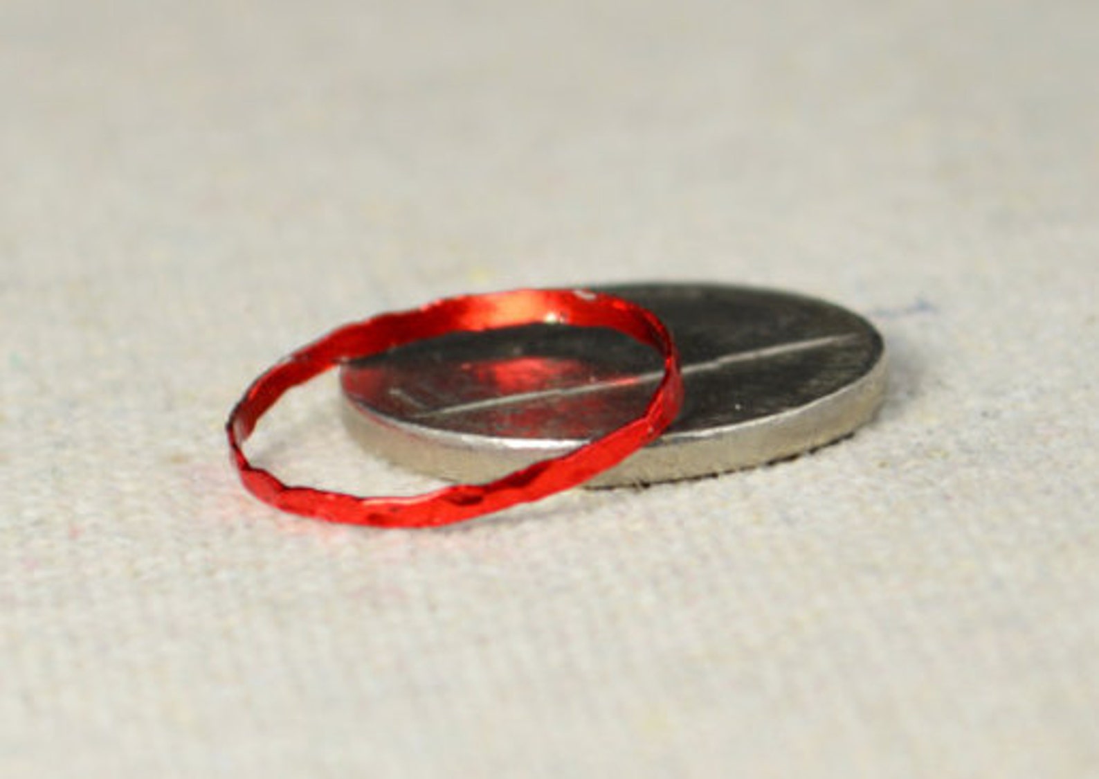 Super Thin Red Silver Stackable Rings Red Ring Stack - Etsy