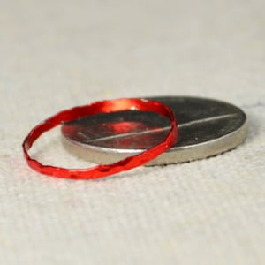 Super Thin Red Silver Stackable Ring(s), Red Ring, Stack Rings, Red ...