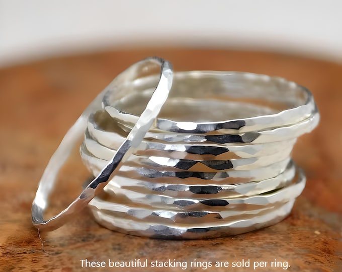 Super Thin Sterling Silver Stackable Ring(s), Silver Stacking Ring ...