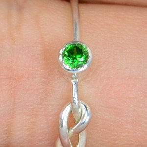 Emerald Infinity Ring, Sterling Silver, Stackable Rings, Mother's Ring ...