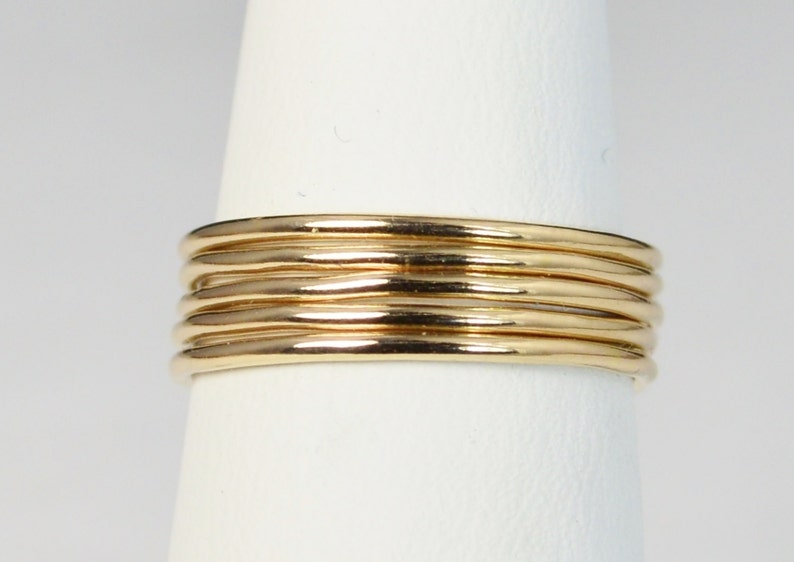 Thin Round Gold Stackable Ring 14k Gold Filled Stacking | Etsy