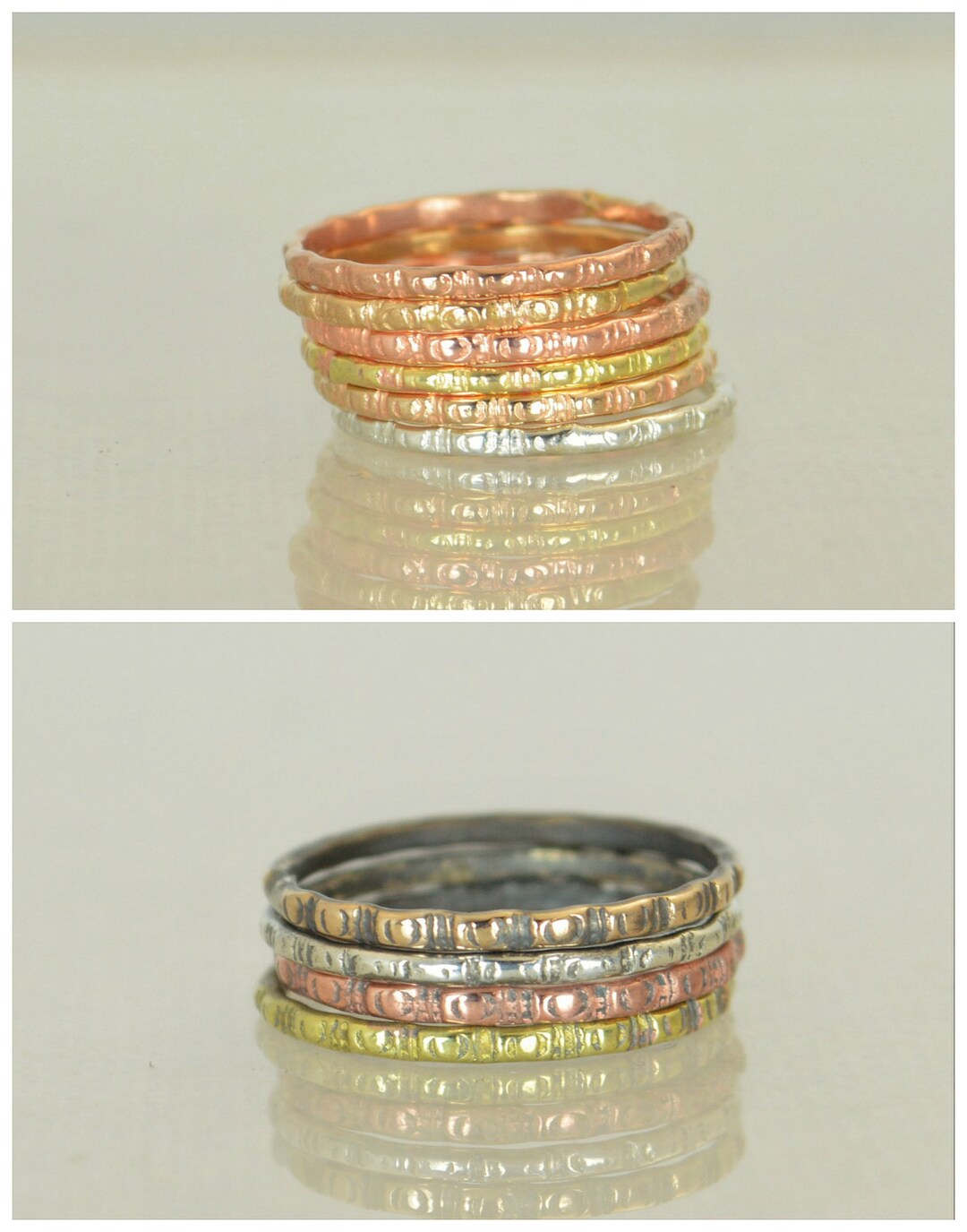 Bohemian Stacking Rings, Boho Rings, Tribal Rings, Ripple Stacking Ring ...