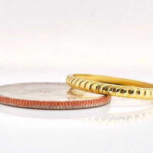 Solid Gold Coin Edge Pattern Ring, 2.5mm,bohemian, Rustic Wedding Ring ...