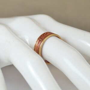 Japanese Coin Ring, Red Ring, Wave Ring, Japanese Art, Brass Ring, Red ...