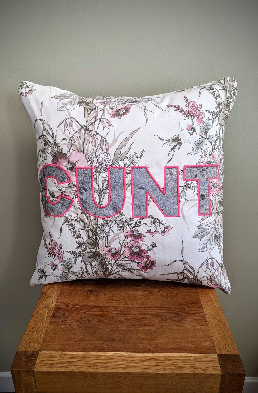 Unique Cushion Cover With Rude Word, Cunt Cushion Cover, Uncomfortable ...