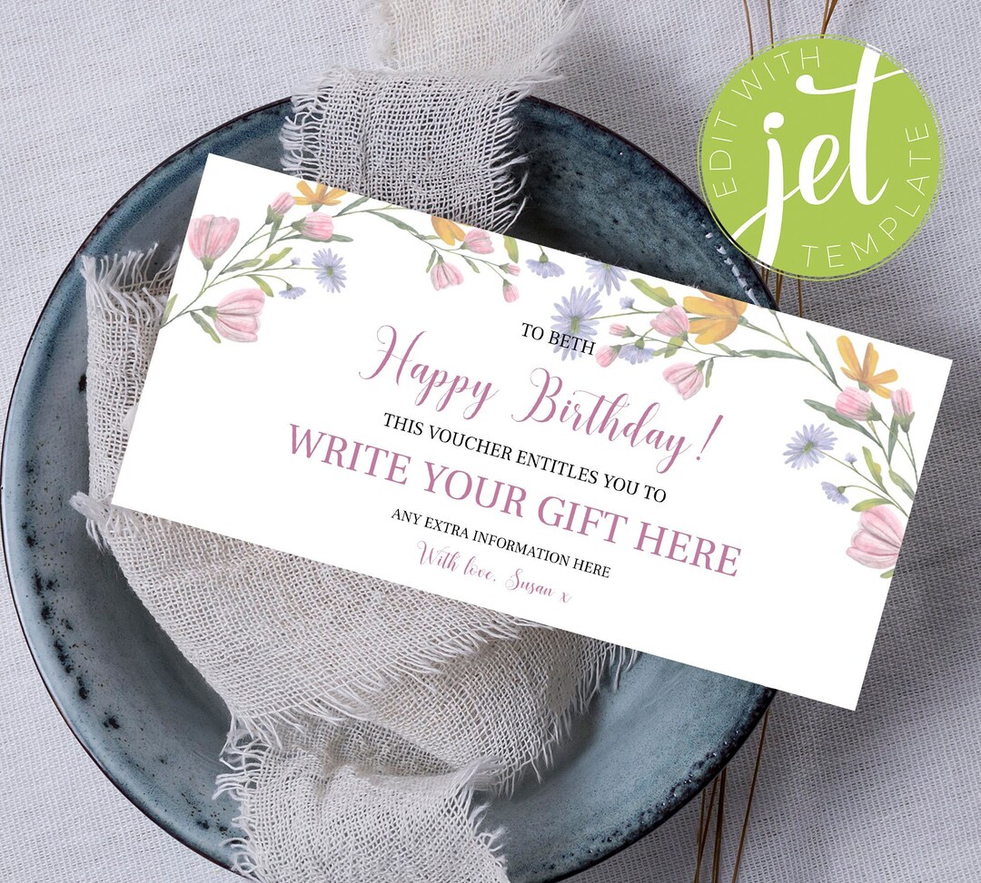 Editable Event Ticket, Birthday Voucher, Digital Gift Voucher, Surprise ...