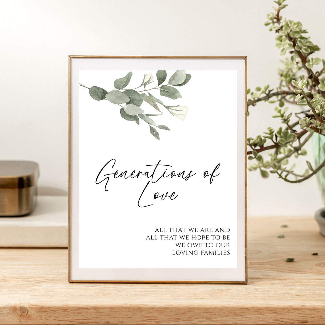 Editable Generations of Love Sign, Minimalist Generations of Love ...