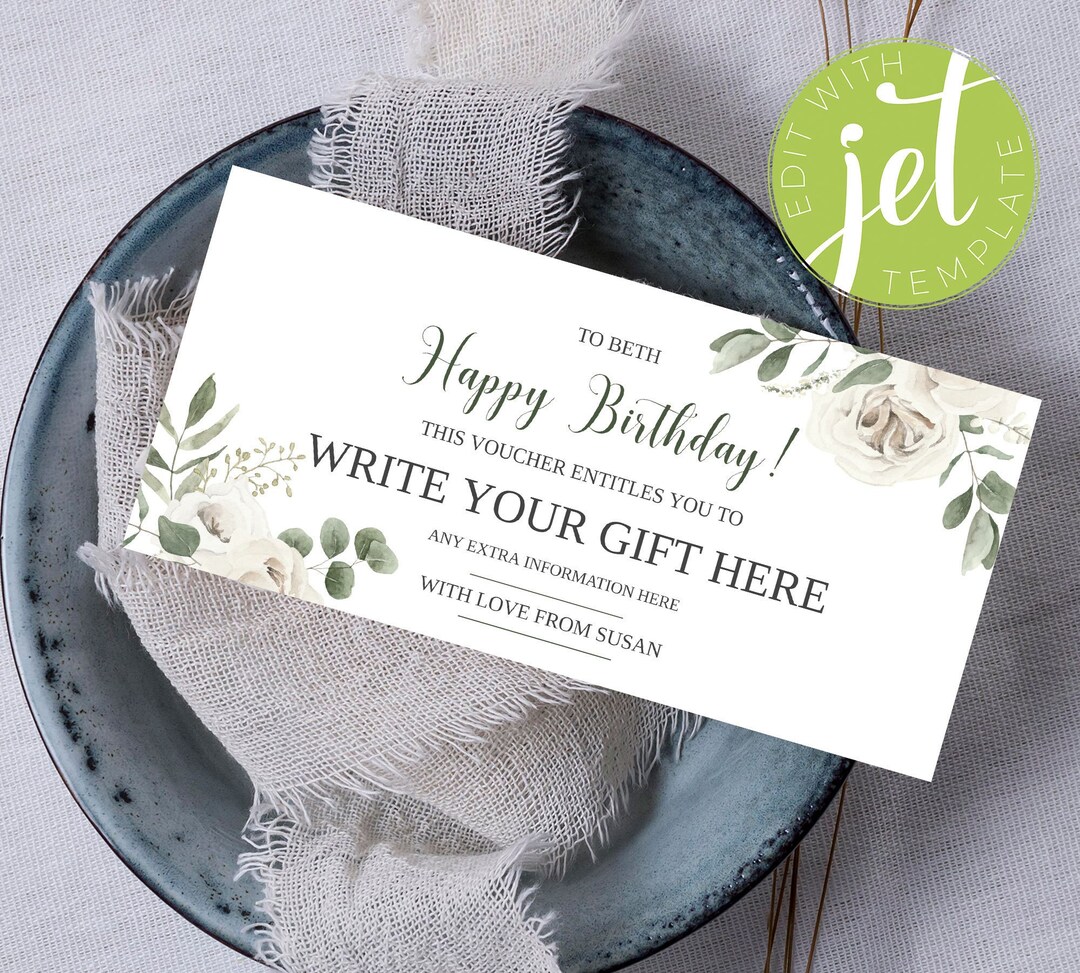 Editable Event Ticket, Birthday Voucher, Digital Gift Voucher, Surprise ...