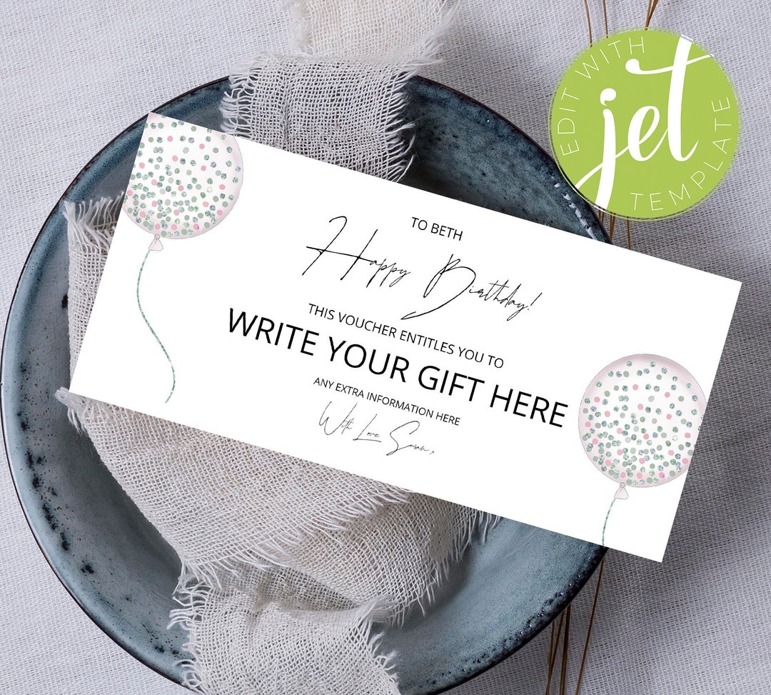Editable Event Ticket, Birthday Voucher, Digital Gift Voucher, Surprise ...