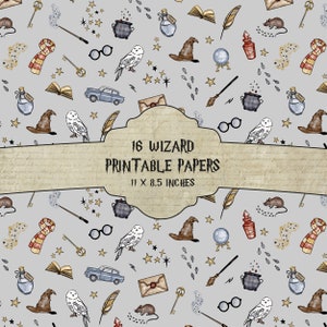 Wizard Pattern Pastel Digital Paper: Magic Junk Journal and Scrapbook ...