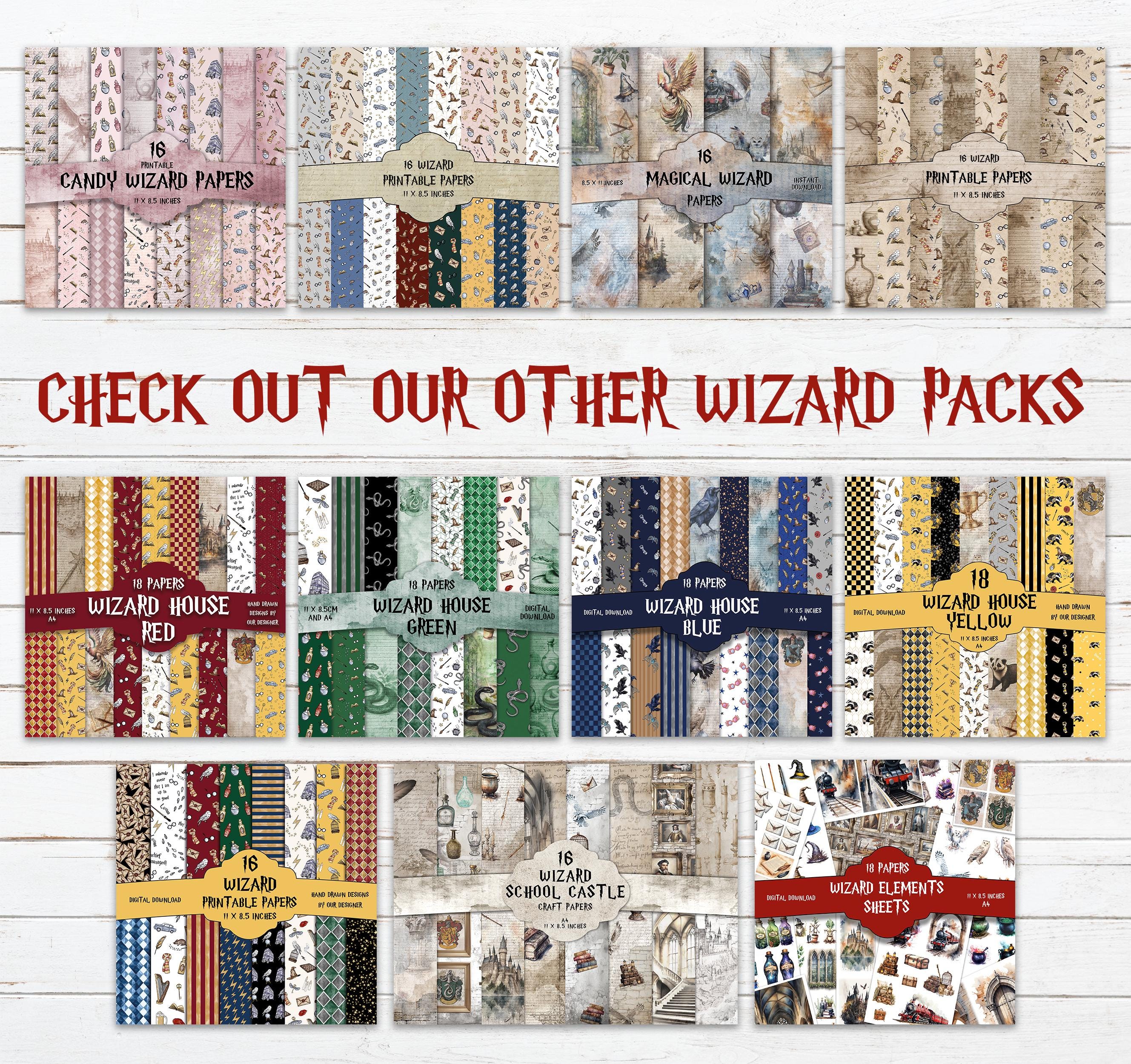 Wizard Pattern Pastel Digital Paper: Magic Junk Journal and Scrapbook ...
