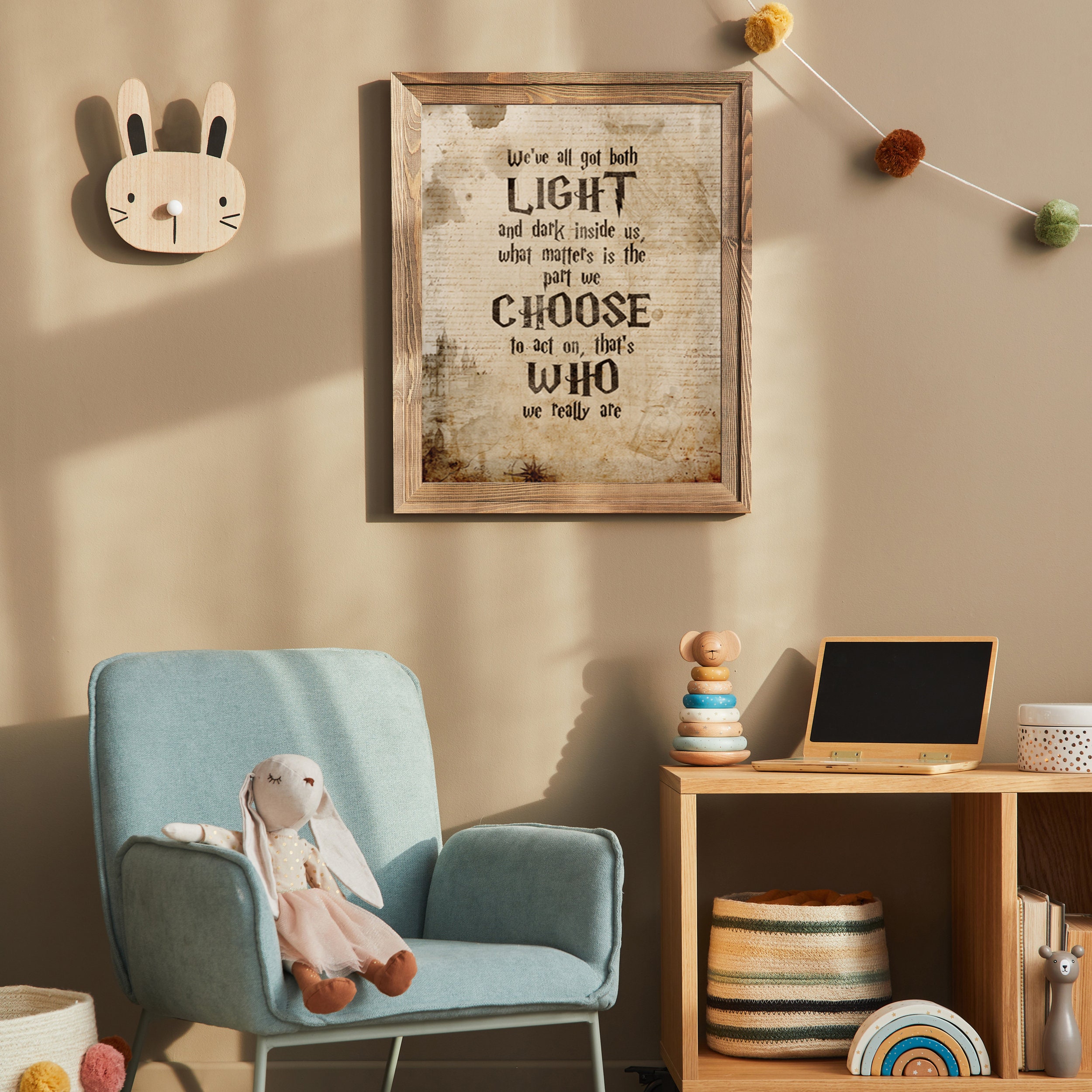 Set of 5, Wizard Wall Art Inspirational Quotes, Hand Drawn Vintage ...